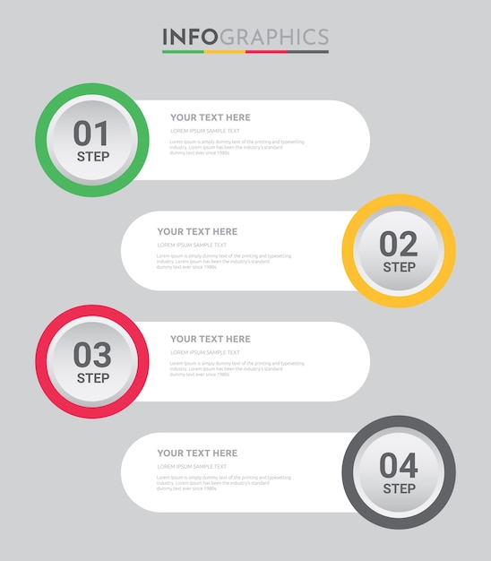 Vibrant Infographic with Colorful Circular Steps and Text Boxes | Jiffy Designs