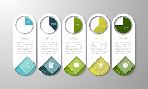 Vibrant Infographic with Overlapping Geometric Shapes and Percentages ...
