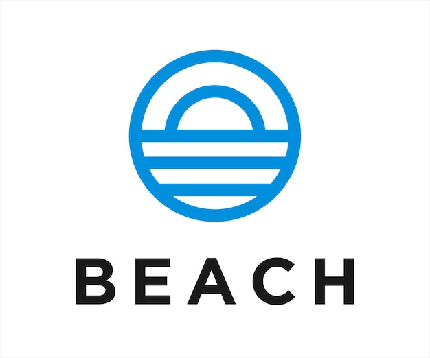 Minimalist Blue Horizon Logo for Coastal Branding | Jiffy Designs