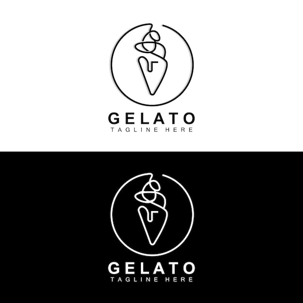 Elegant Gelato Logo with Minimalist Ice Cream Silhouette | Jiffy Designs