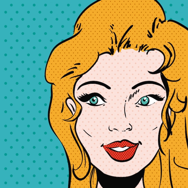 Vibrant Pop Art Portrait of a Stylized Blonde Woman | Jiffy Designs