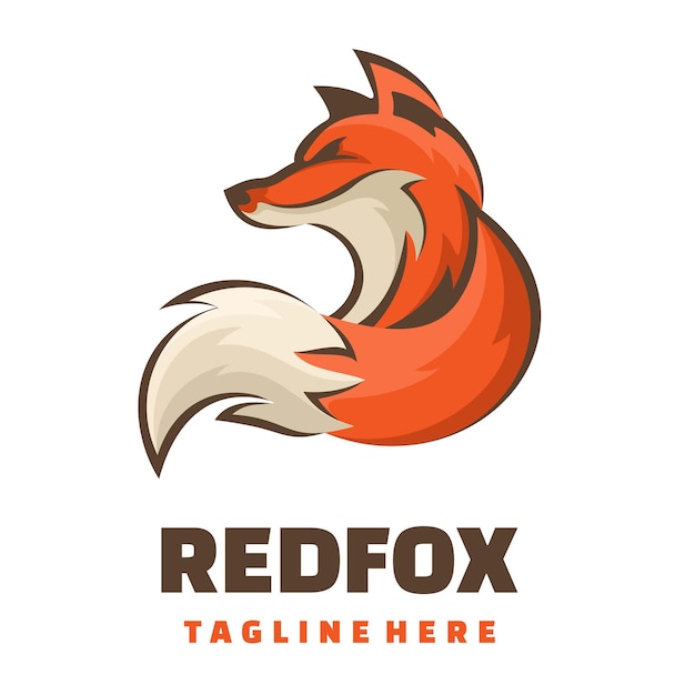 Vibrant Red Fox Logo with Playful Tail Curl | Jiffy Designs