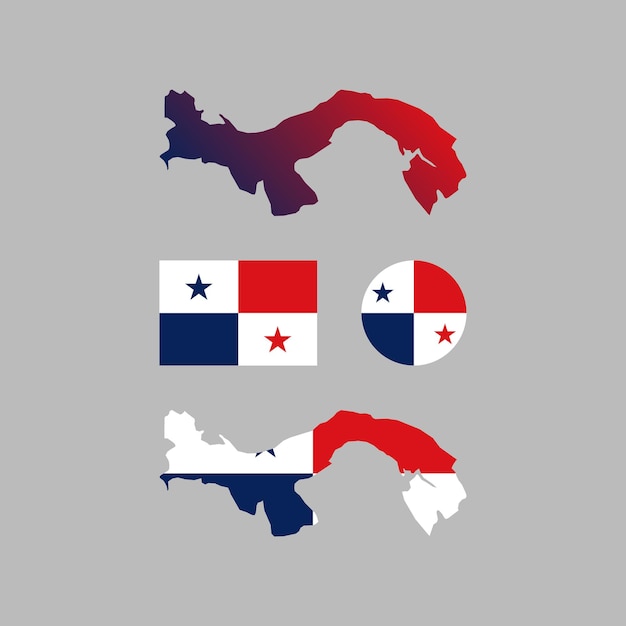Vibrant Silhouettes of the Panamanian Landmass and Flag | Jiffy Designs