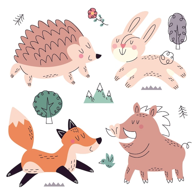 Charming Woodland Creatures and Scenic Nature Elements Set | Jiffy Designs