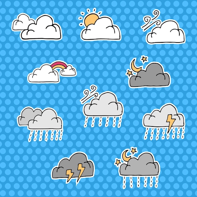 Vibrant Collection of Whimsical Weather Icons | Jiffy Designs