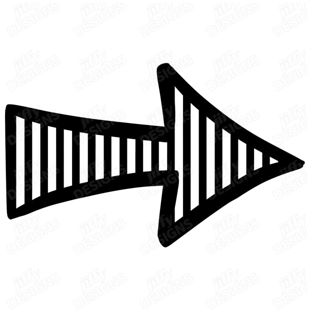 Striped Arrow Pointing Right in Bold Black and White Geometric Design ...