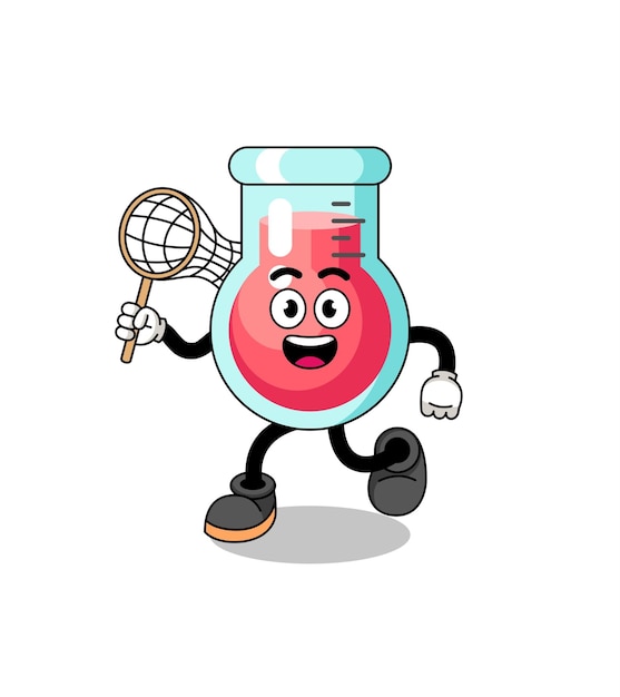 Cheerful Laboratory Flask Holding Butterfly Net | Jiffy Designs