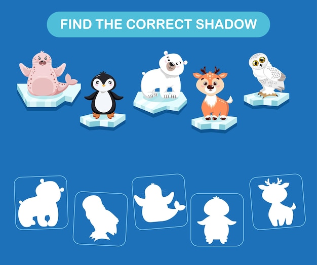 Adorable Arctic Animals and Their Matching Shadows | Jiffy Designs