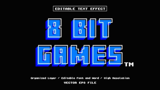 Retro Pixel Art 8-Bit Games Logo with Editable Text Effect | Jiffy Designs