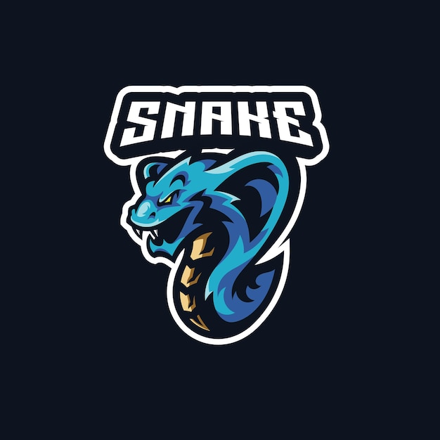 Fierce Blue Snake Mascot Logo Design | Jiffy Designs
