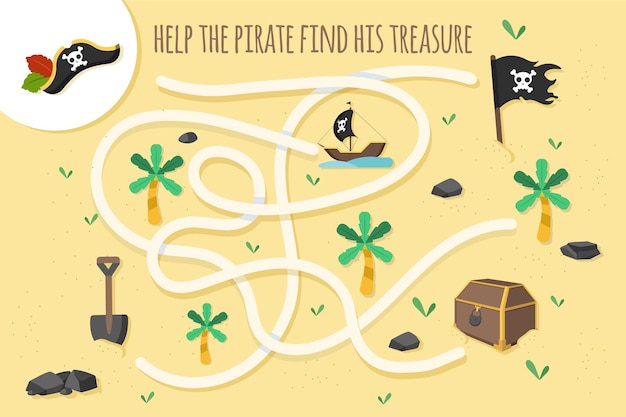 Pirate's Treasure Map: Help the Adventurer Find the Hidden Riches | Jiffy Designs