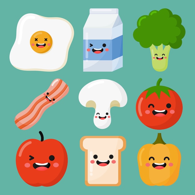 Delightful Assortment of Cheerful Food and Beverage Icons | Jiffy Designs