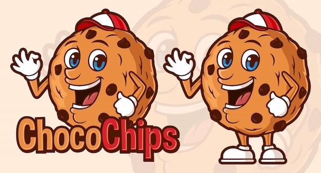Cheerful Choco Chip Cookies Illustration with Playful Mascot | Jiffy ...
