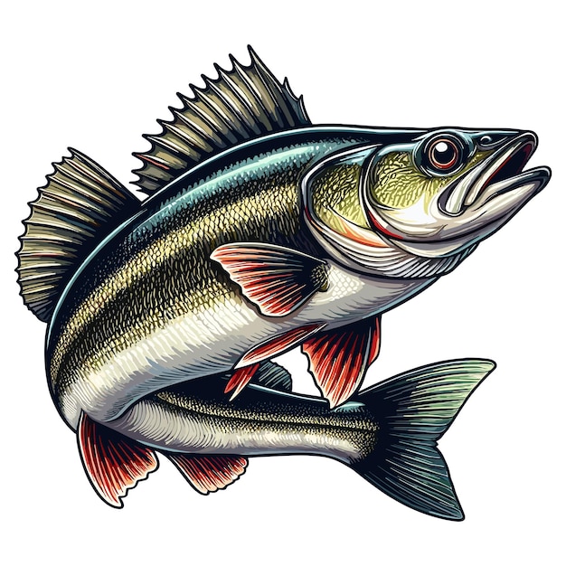 Vibrant and Lifelike Illustration of a Perch Fish | Jiffy Designs