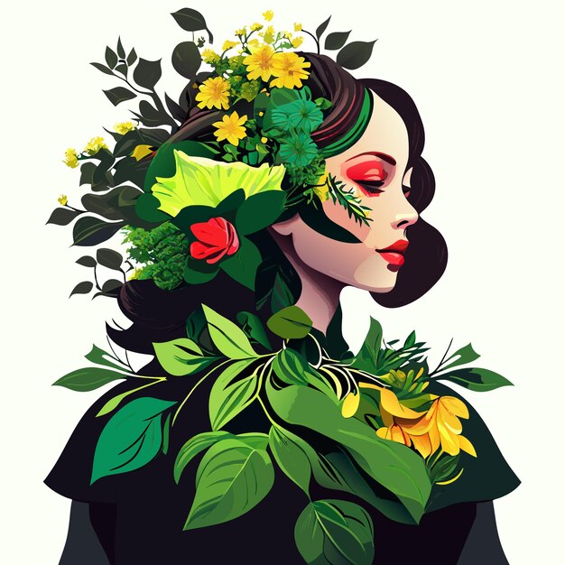 Enchanting Floral Visage: A Nature-Inspired Portrait | Jiffy Designs