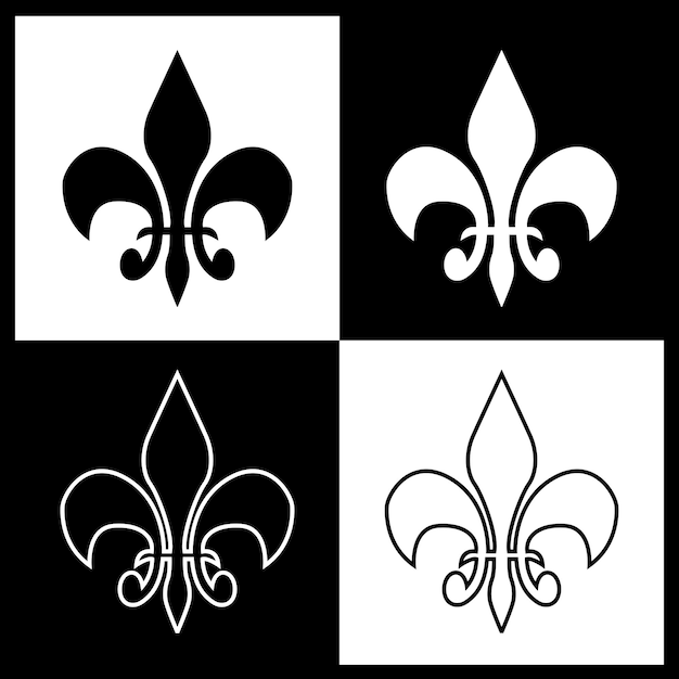Elegant Fleur-de-Lis Motif in Contrasting Black and White | Jiffy Designs