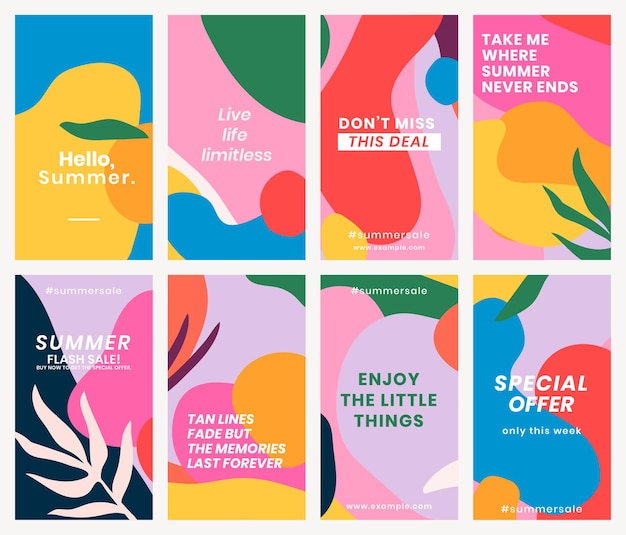 Vibrant Summer Graphic Design Collection with Motivational Phrases ...