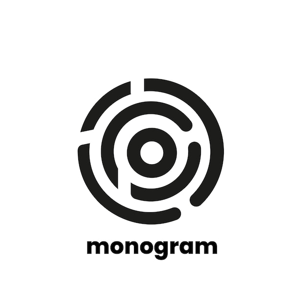 Minimalist Concentric Circle Monogram Logo Design | Jiffy Designs