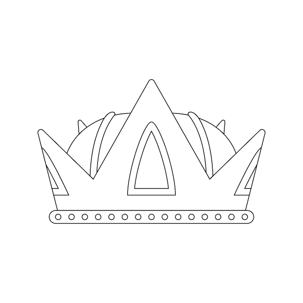 Elegant Outline Crown with Intricate Geometric Patterns | Jiffy Designs