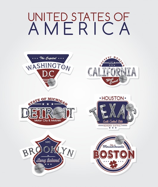 Vintage-Inspired State Emblems of the United States | Jiffy Designs