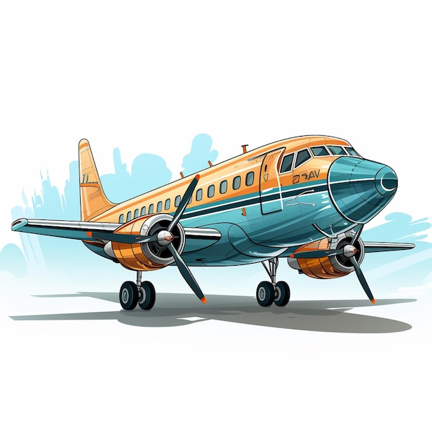 Vintage Propeller Airplane in Retro Style | Jiffy Designs