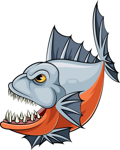 Illustration Of A Cartoon Piranha Fish | Jiffy Designs