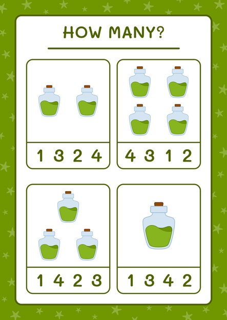 Counting Bottles and Jars with Green Liquid | Jiffy Designs
