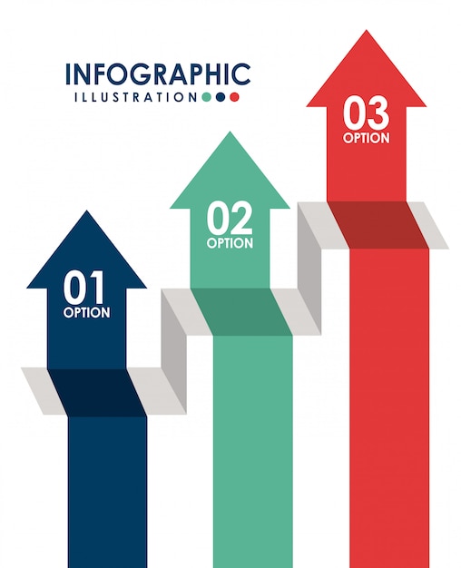 Infographic Illustration with Upward Pointing Arrow Shapes and Numbers ...