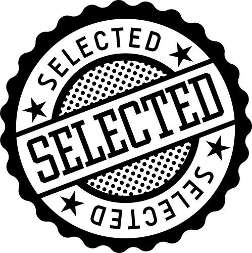 Selected Black And White Badge. Typographic Label Series. | Jiffy Designs