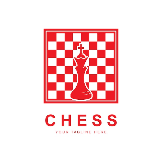 Iconic Red and White Chess Board with Regal Chess Piece | Jiffy Designs
