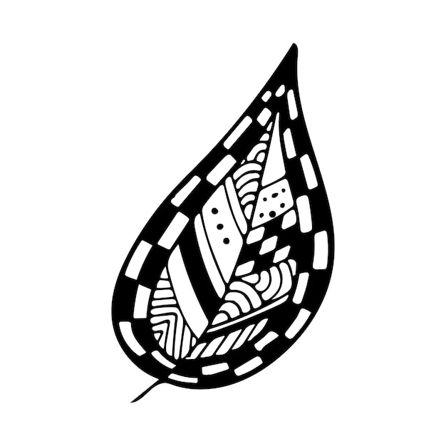 Striking Monochrome Teardrop Graphic with Intricate Patterns | Jiffy ...