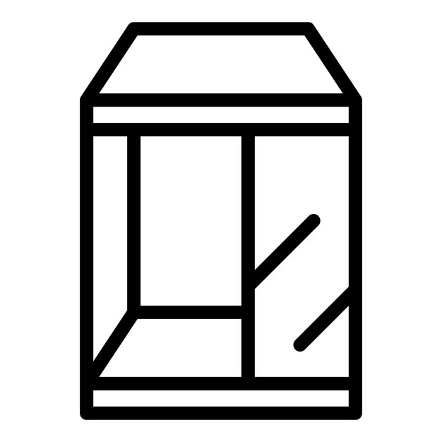 Geometric Cube-Shaped Outline with Angled Lines | Jiffy Designs