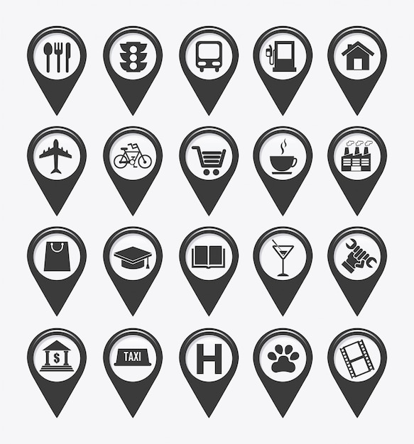 Comprehensive Collection of Location-Based Icons for Diverse ...