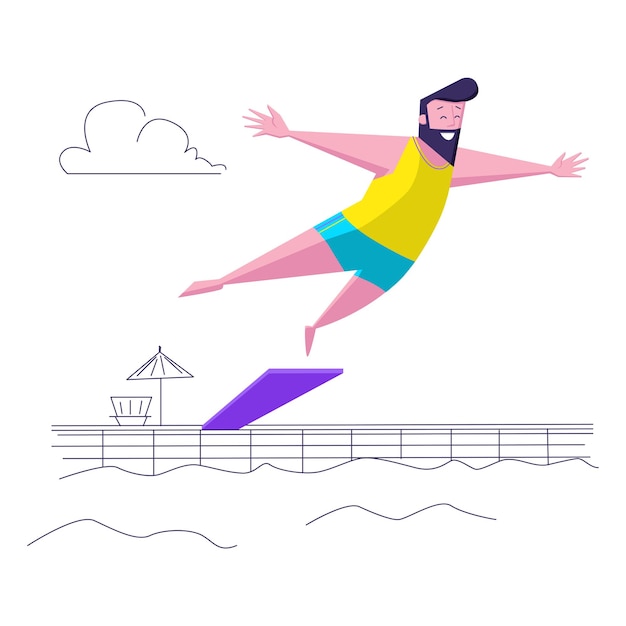 Vibrant Leap: Joyful Silhouette Soaring Over Tranquil Waters | Jiffy ...