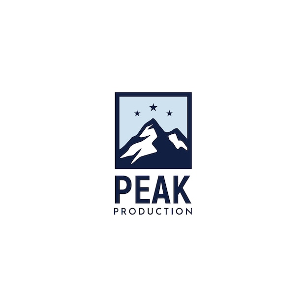 Majestic Peaks Captured in Minimalist Peak Production Logo | Jiffy Designs