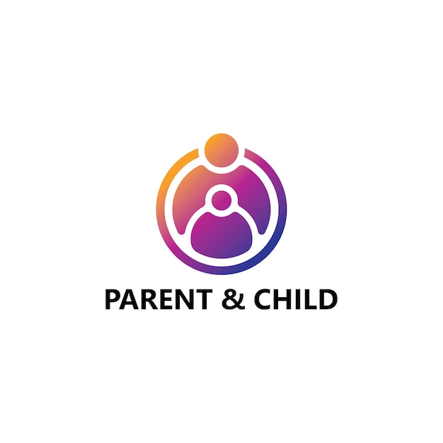 Vibrant Parent and Child Symbol in Gradient Hues | Jiffy Designs