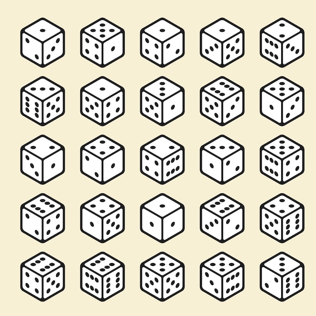 Versatile Collection of Minimalist Dice Icons for Diverse Applications ...