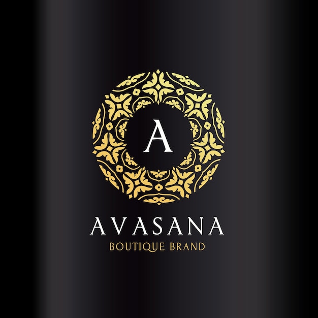 Elegant Floral Monogram Logo for Boutique Brand Avasana | Jiffy Designs