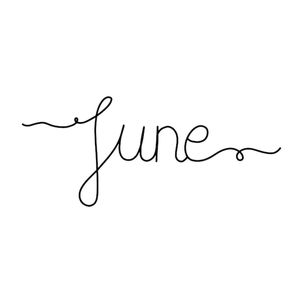 Elegant Cursive 'June' Handwritten Calligraphy | Jiffy Designs