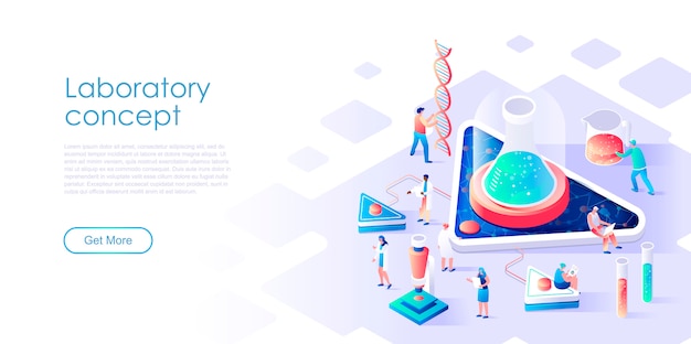 Vibrant Scientific Laboratory Concept with Miniature Researchers ...