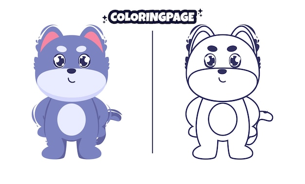 Cute and Cuddly Cartoon Cat Coloring Page | Jiffy Designs