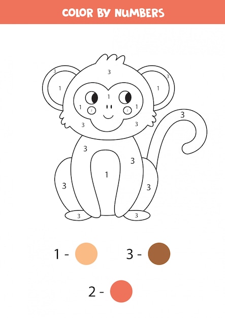Adorable Monkey Color by Numbers Activity | Jiffy Designs