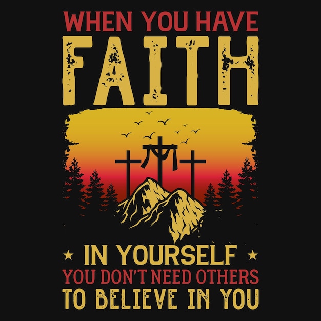 Inspirational Sunset Landscape with Faith and Cross Symbols | Jiffy Designs