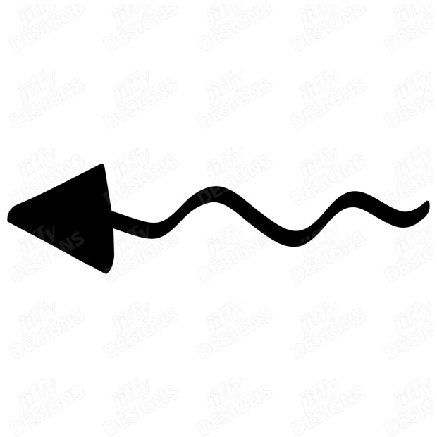 Sleek Arrow with Wavy Tail in Bold Black Minimalist Design | Jiffy Designs