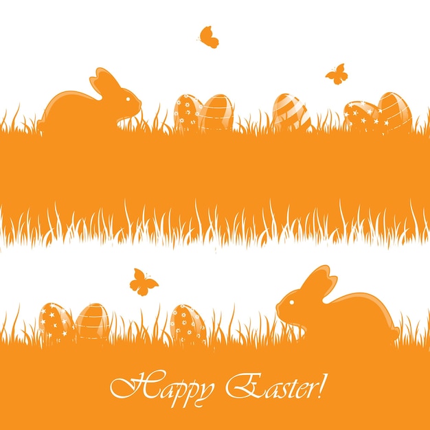 Happy Easter Silhouette with Bunnies and Butterflies | Jiffy Designs