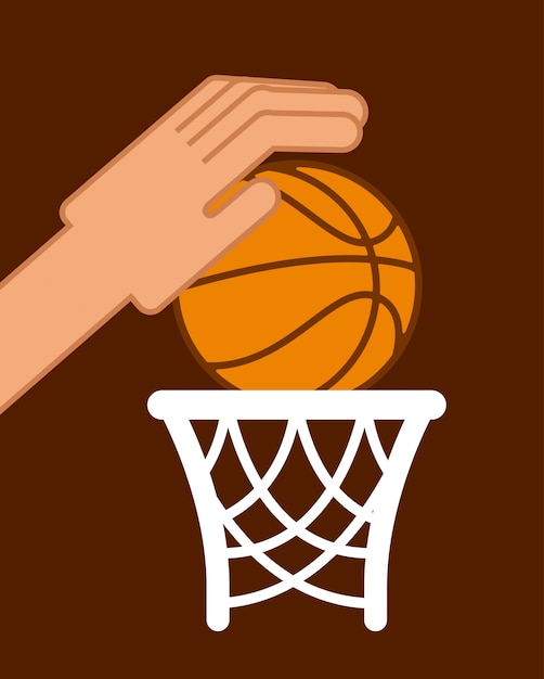 Basketball Scoring Moment Illustration with Hand and Hoop | Jiffy Designs