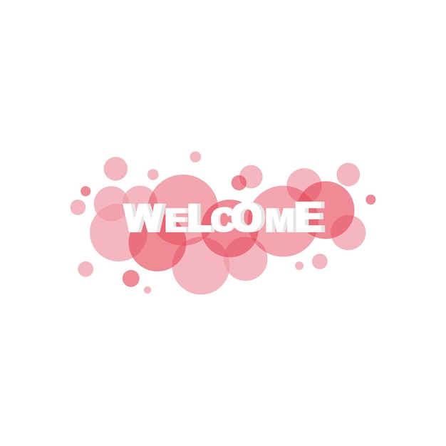 Cheerful Pink Bubble Welcome Sign with Playful Circles | Jiffy Designs