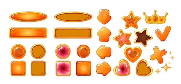 Vibrant Collection of Iconic Orange Game Elements | Jiffy Designs