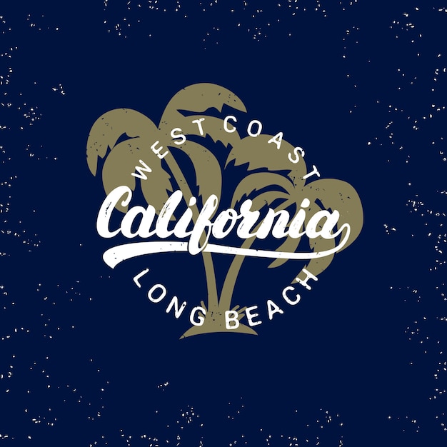 Vintage California Long Beach Coastal Graphic Design | Jiffy Designs