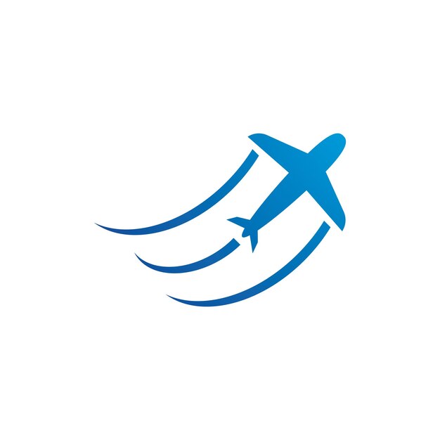 Sleek Blue Airplane Icon Soaring Across the Sky | Jiffy Designs